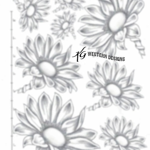 Sunflower Leather Trace Patterns - Etsy