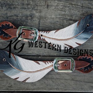 Leather Feather Spur Straps Pattern Template Womans Size 8 Boot - Etsy