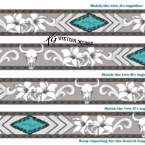 3 Leather Tooling Patterns- PDF Pack- Western Tooling, Cowskull With ...