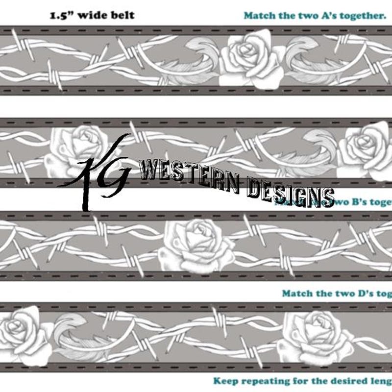 Rose Pattern for Belt - Etsy