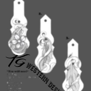 Leather Tooling Feather Keychain Ring Fobs, Saddle Charms, Design ...