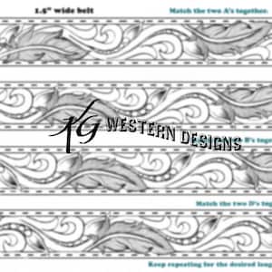 Leather Belt Pattern, Feathers, Vines and Scrolls, Tooling Design PDF ...