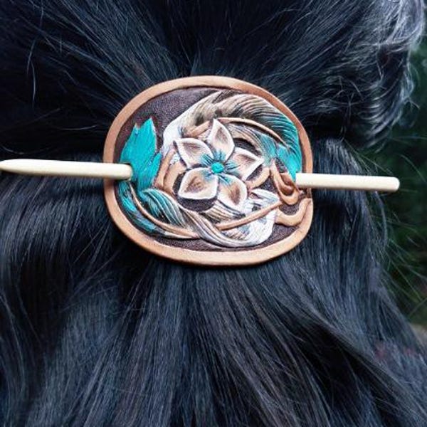 Leather Barrette - Etsy