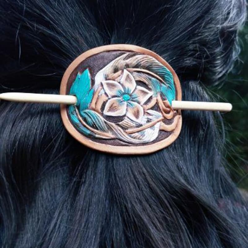 Leather Barrette - Etsy