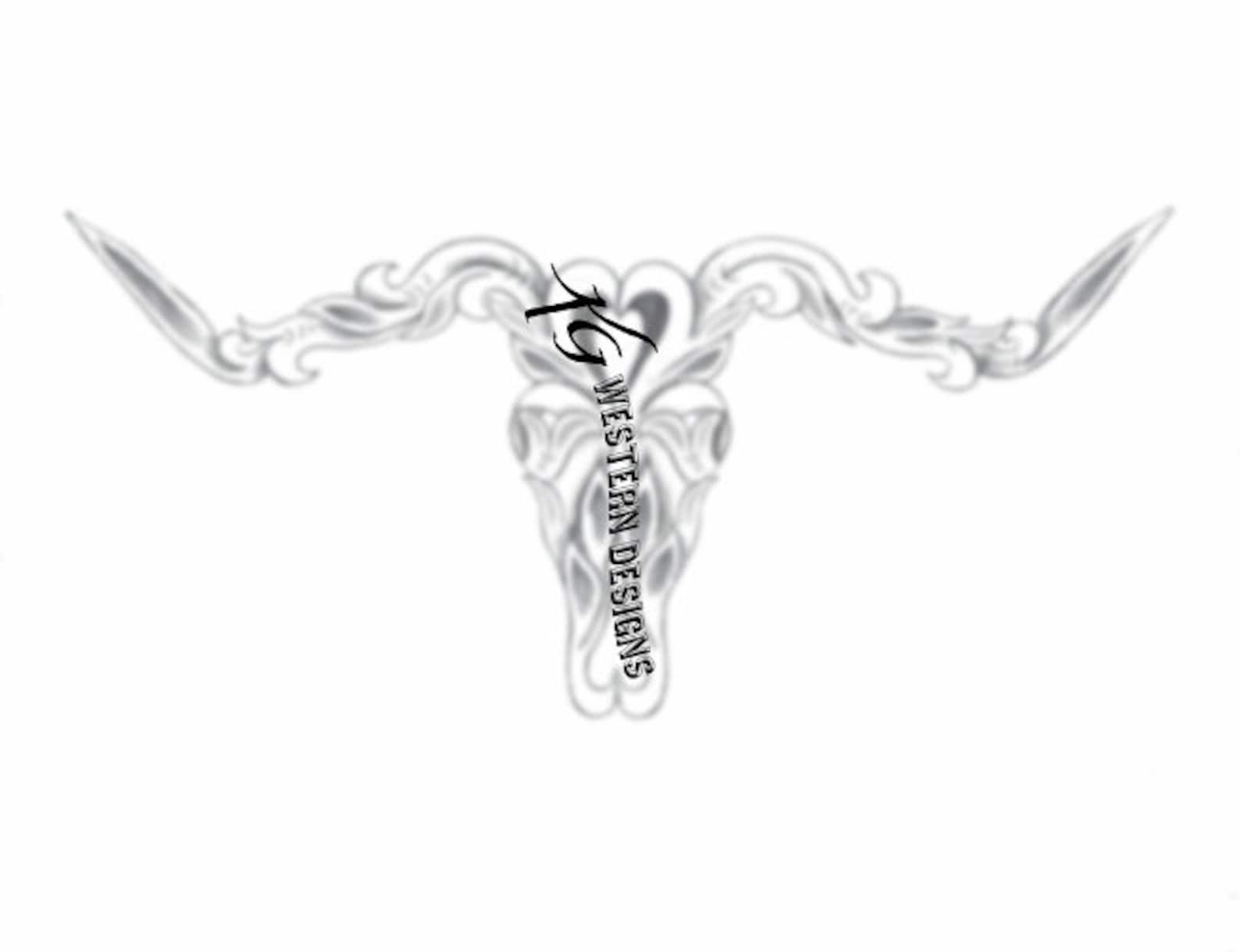 4 Western Filigree Design Bundle Pack, Bucking Horse, Colt 45, Cow ...