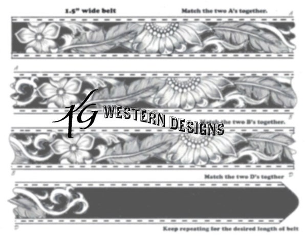 SUNFLOWER BELT PATTERNS 2 Different Repeating Leather Belt Patterns ...