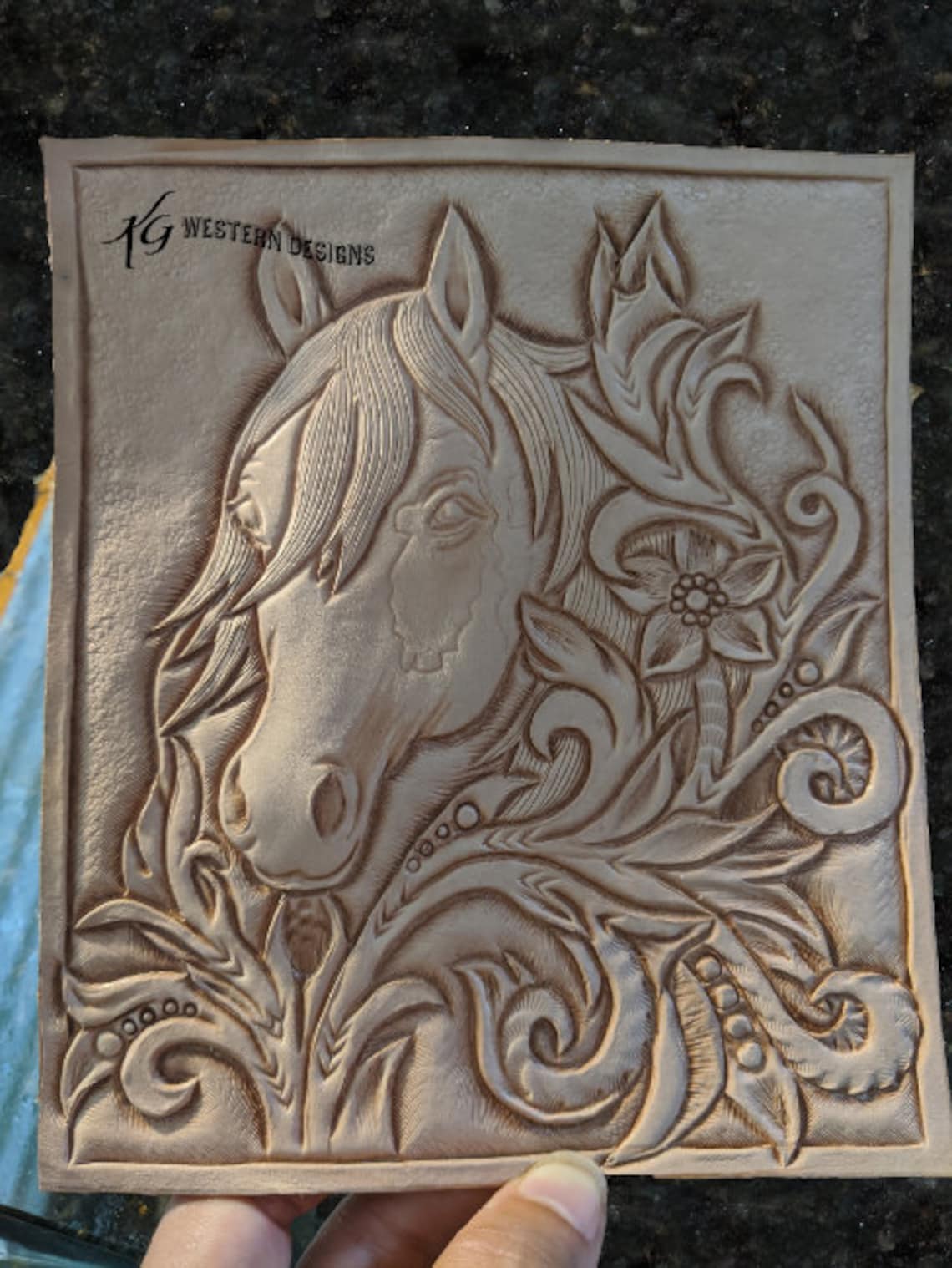 Leather Tooling Pattern Paint Horse Floral and Vines Western - Etsy