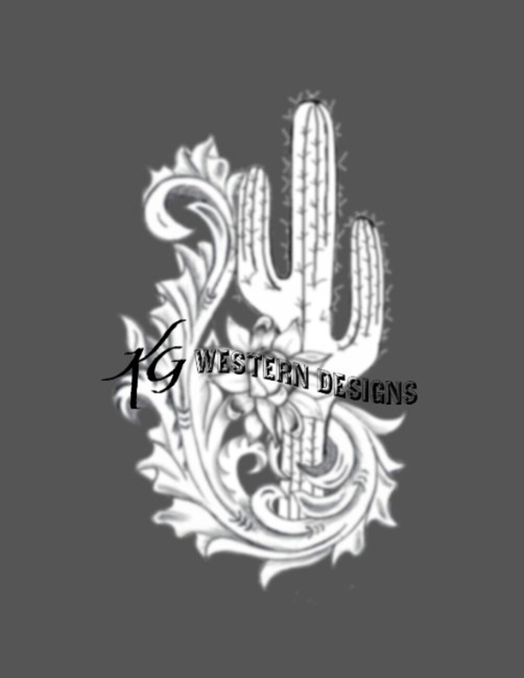 Southwest Desert Cactus Design- Western Scrollwork- Leather Carving ...