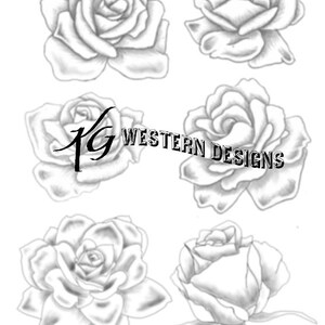 6 Roses - Tracing Flowers - Leather Tooling Pattern Pack PDF - Etsy