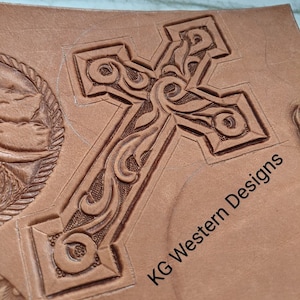 Western Cross Filigree Leather Tooling Tracing Design Pattern, Western ...