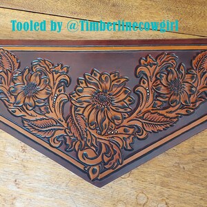 Leather Tooling Corner Pattern -sunflower Floral Vines- Tracing Design ...