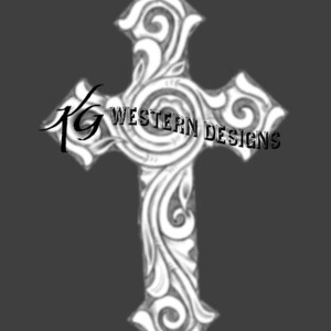 Western Cross Leather Tooling Tracing Design Pattern, Western ...