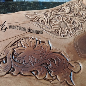 Spur Straps Pattern Template- Floral, Sunflowers, Daisy's- Western ...