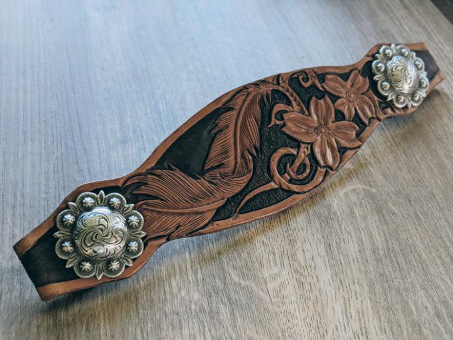 Twisted Feather Floral Tracing Leather Tooling Pattern Design - Etsy