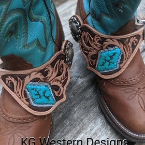 Leather Spur Strap Pattern PDF -tooling Template- Turquoise Stone With ...