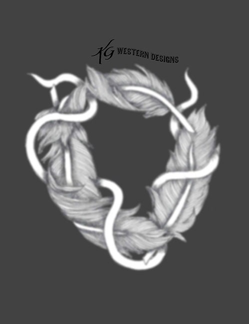 Leather Tooling Element circular Feathers rope Can-round - Etsy