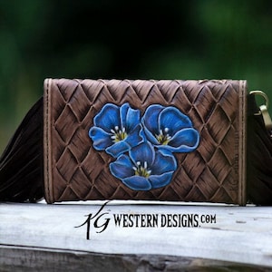 Leather Tooled Bifold Wallet Clutch Pattern Template With Fringe PDF ...