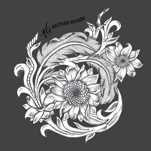 Tooled Leather Tattoo Design - Etsy