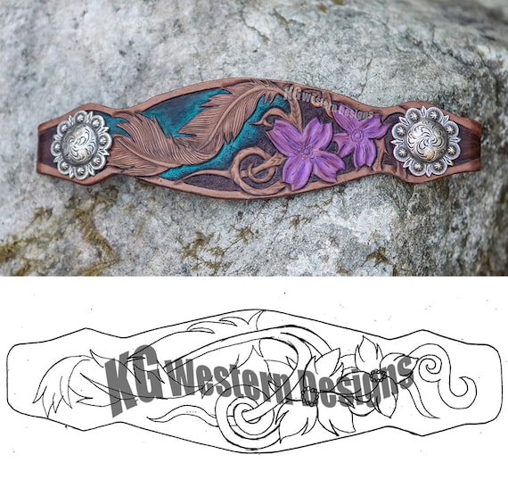 Twisted Feather Floral Tracing Leather Tooling Pattern Design - Etsy