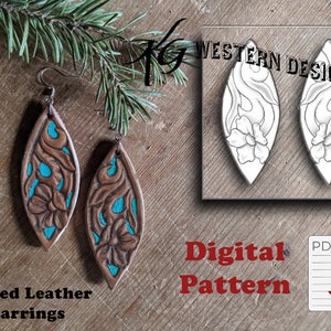 Leather-earrings-tooling-pattern (4 Pack) #2 - Etsy