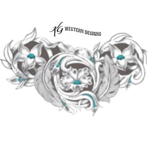 Feathers-flowers-vines Leather Tooling Tracing Corner Design Pattern - Etsy