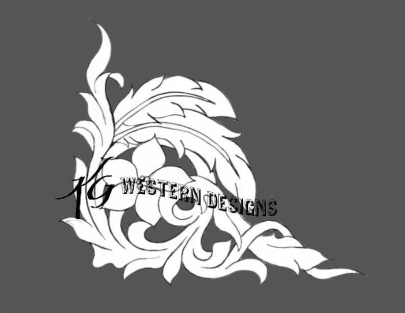 Leather Filigree Western Floral Scrollwork Corner Frame Design Tracing ...