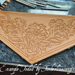 Leather Tooling Corner Pattern -sunflower Floral Vines- Tracing Design ...