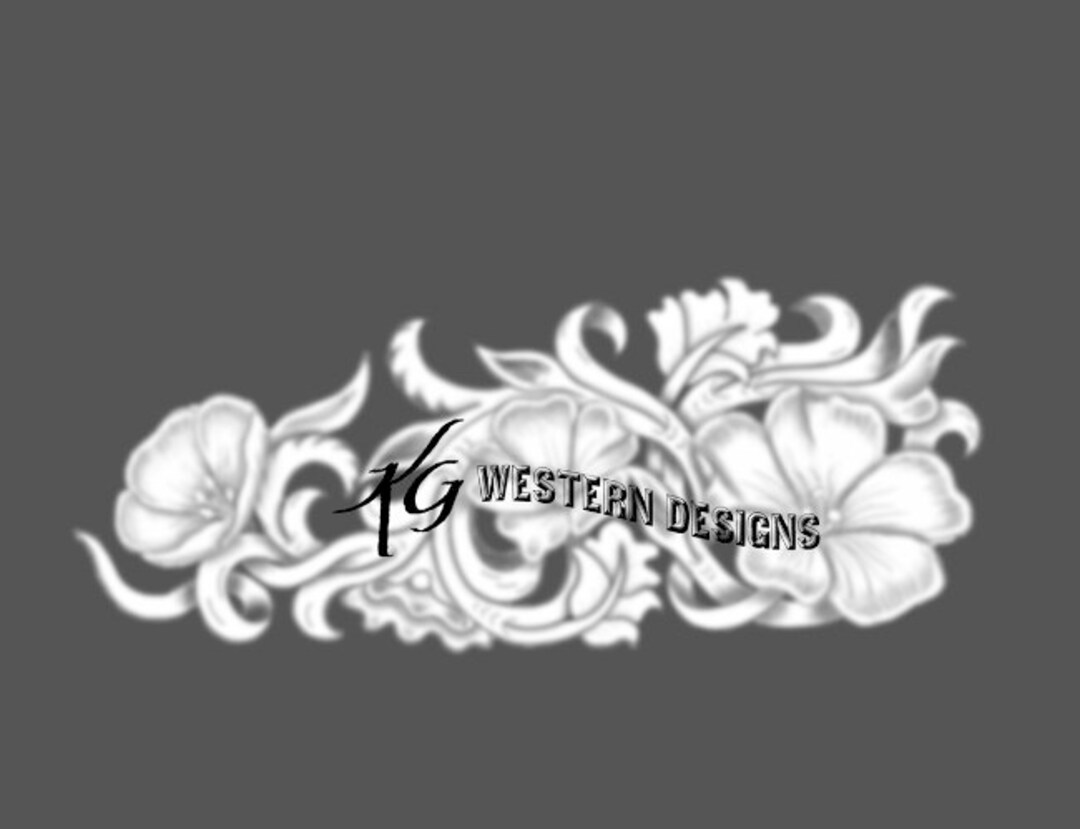 Lewis Flax Floral Leather Tooling Western Scroll-vines Filigree Tracing ...