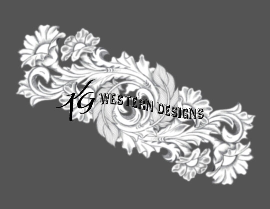 Floral- Wildflowers- Scrolls-feathers and Vines Patch- Leather Tooling ...