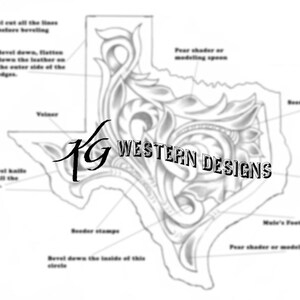 Filigree State of Texas Shape Designs Carving Leather Tooling Tracing ...