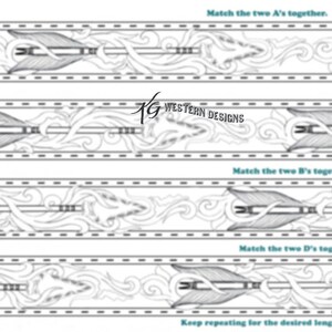 3 Leather Belt Patterns- PDF Pack- Western Tooling, Sunflowers ...