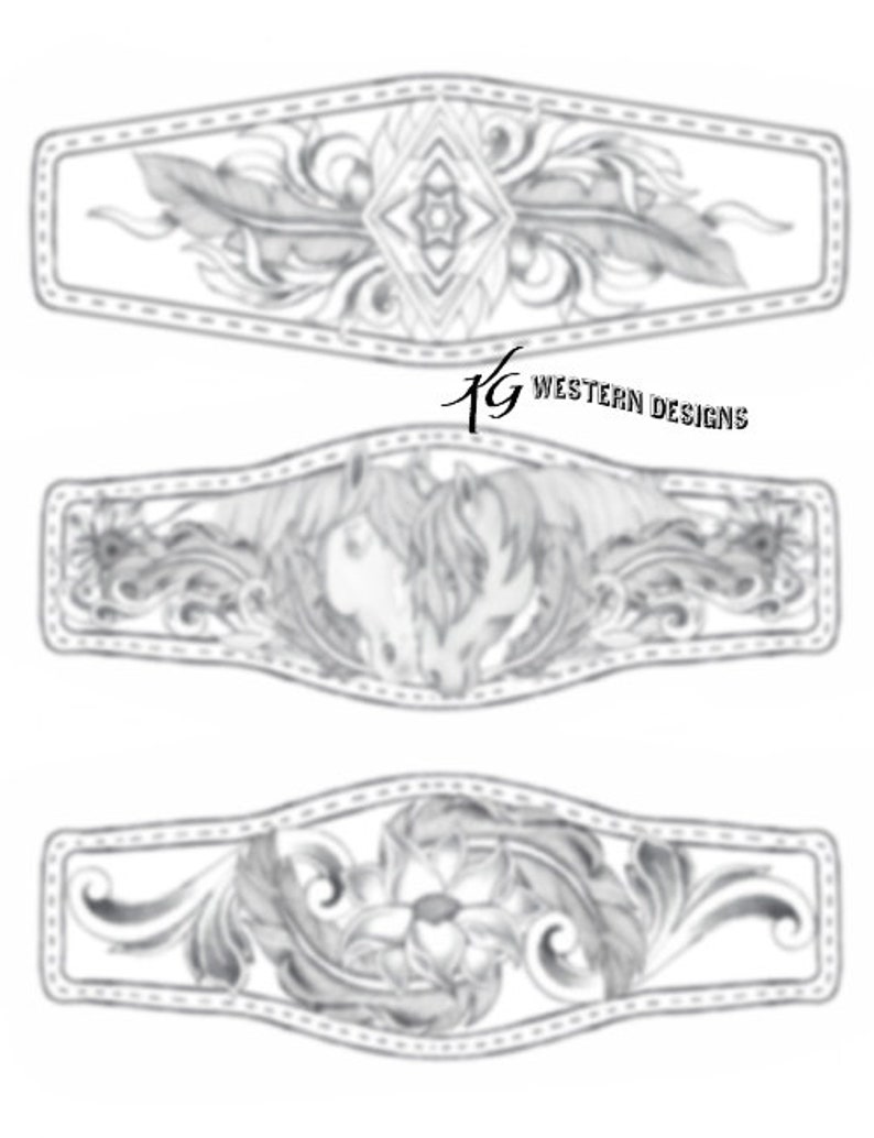 Leather Bracelet/cuff Tooling Pattern Pack 16 Feathers - Etsy