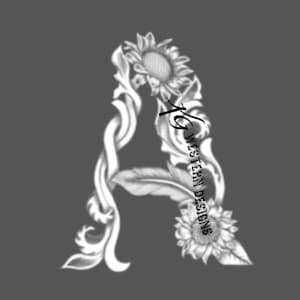 Letter A- Leather Tooling- Feathers-vines & Sunflowers Filigree Tracing ...