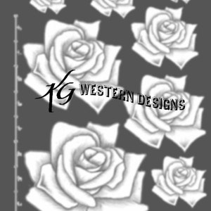 Leather Tooling Blooming Rose Flower Floral Design Tracing Size Pattern ...