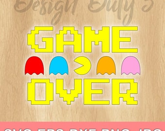 Pac Man Game Over Svg - Etsy Norway