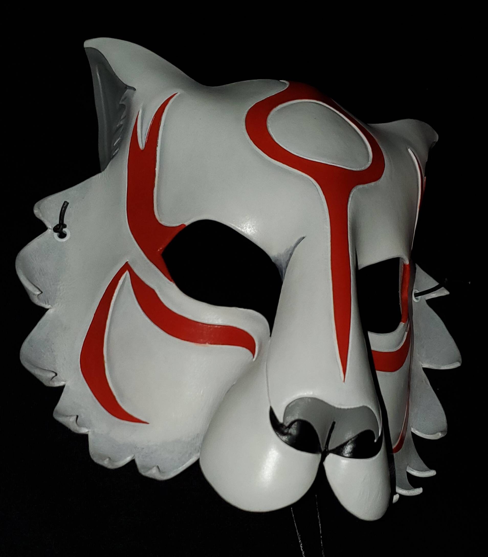 Piel hecha a mano Okami Gekigami Byakko Máscara de Tigre | Etsy