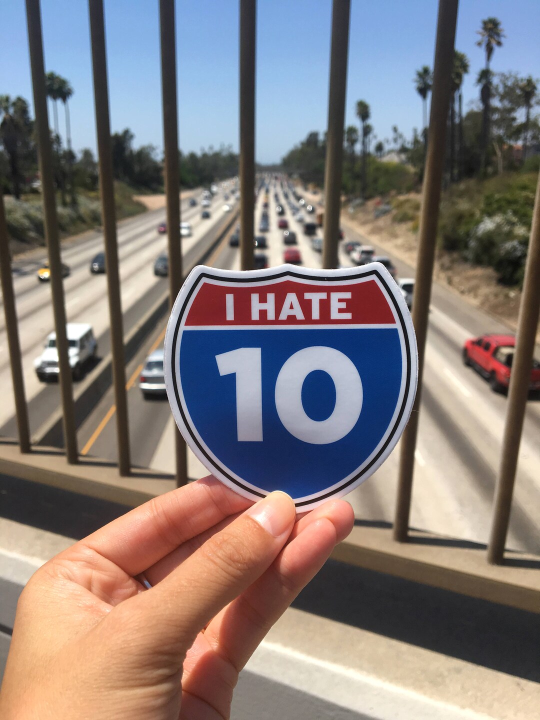 I Hate I-10 Vinyl Car Bumper Sticker - Texas Sticker - Houston Sticker ...