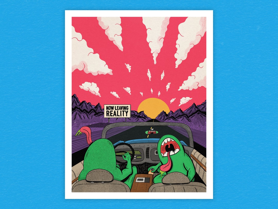 NOW LEAVING REALITY 11" X 14" Poster Print - Illustrated Wall Art ...
