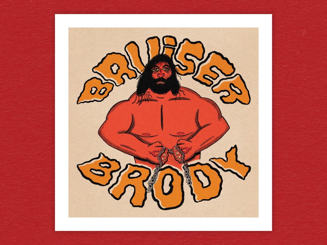 Bruiser Brody 8" X 8" Print - Professional Wrestling Wall Artwork ...