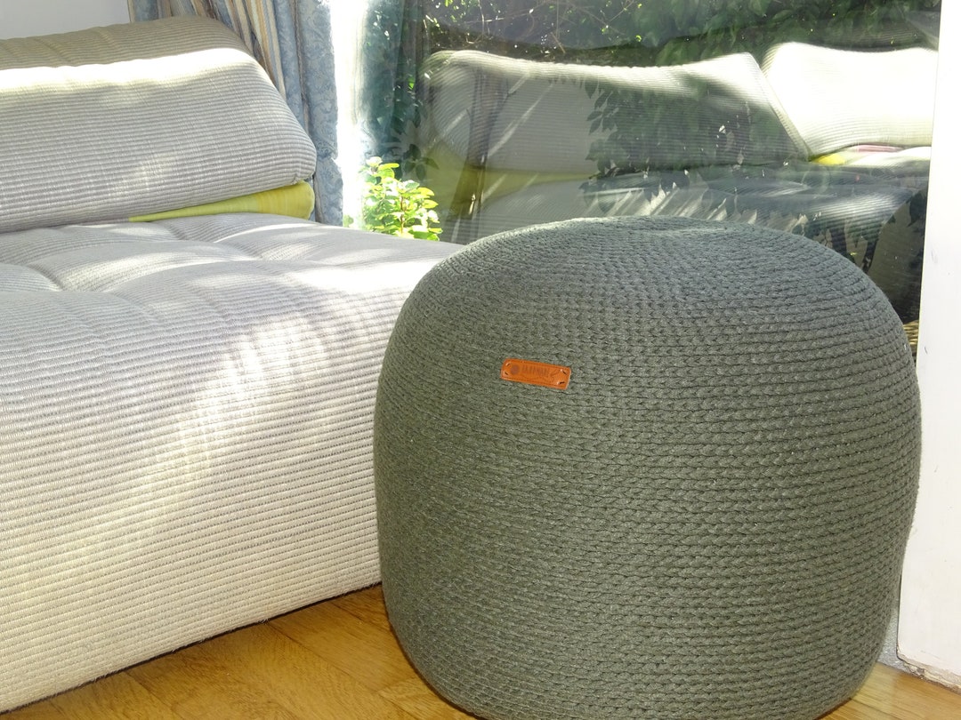 Crochet Ottoman Pouf, Custom Sizes and Colors - Etsy