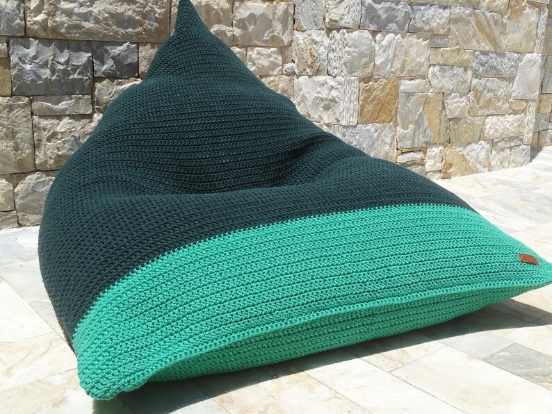 Custom Bean Bag S/M/L/XL, Crochet Lounge Bean Chair for Nursery, Living ...