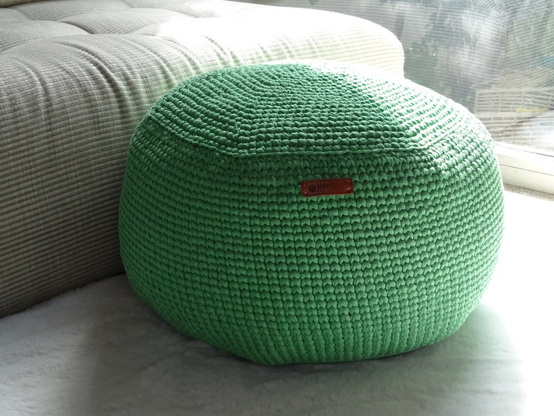 Crochet Ottoman Pouf, Custom Sizes and Colors, Footstool, Custom ...