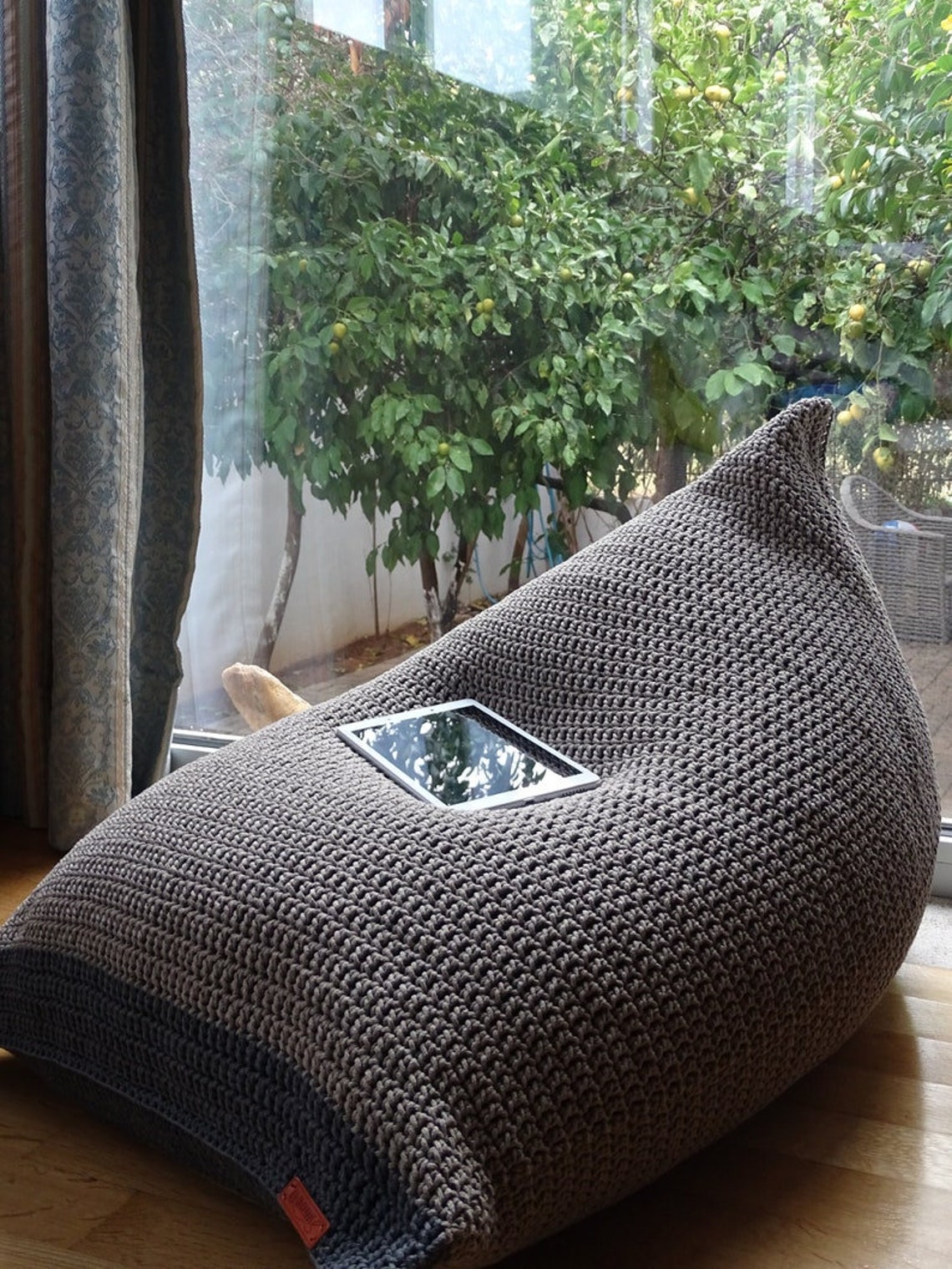 Custom Bean Bag S/M/L/XL, Crochet Lounge Bean Chair for Nursery, Living ...