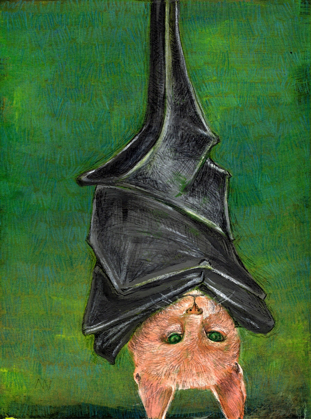 Bat Cat Painting. This Batty Cat Goes by the Name of Ginny. OOAK ...