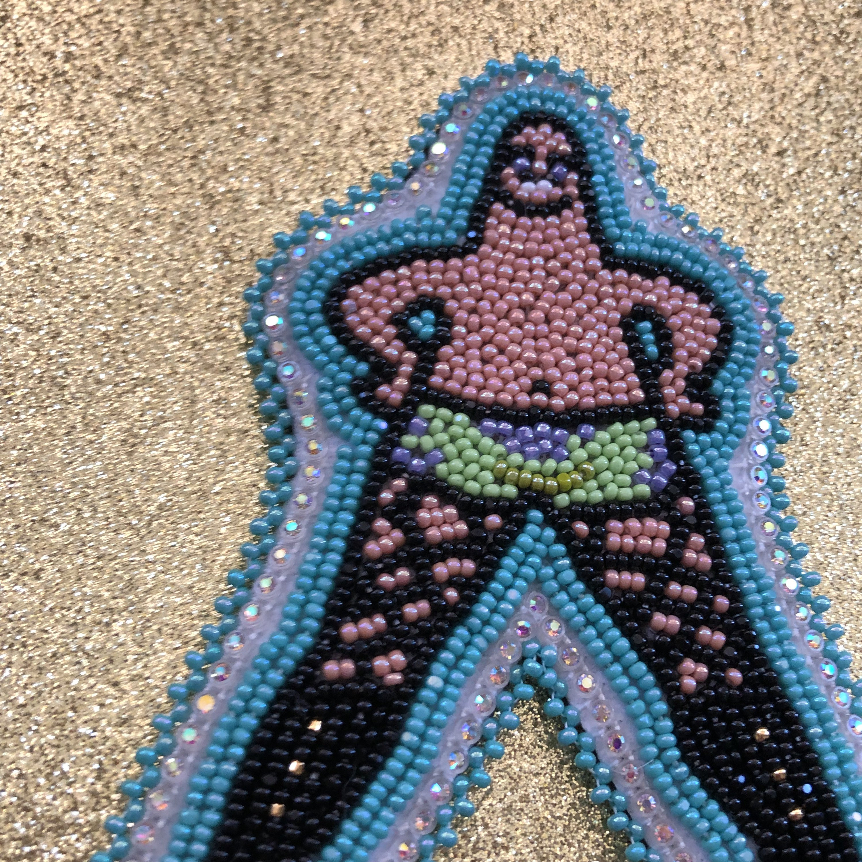 Patrick Star in Fishnets and Boots Beaded Patch - Etsy Canada