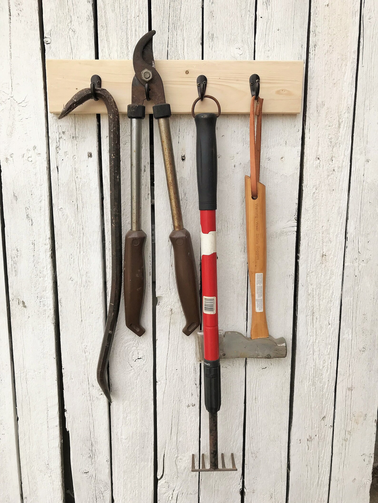 Wooden Hookboard W/ Black Hooks - Natural Finish - Etsy