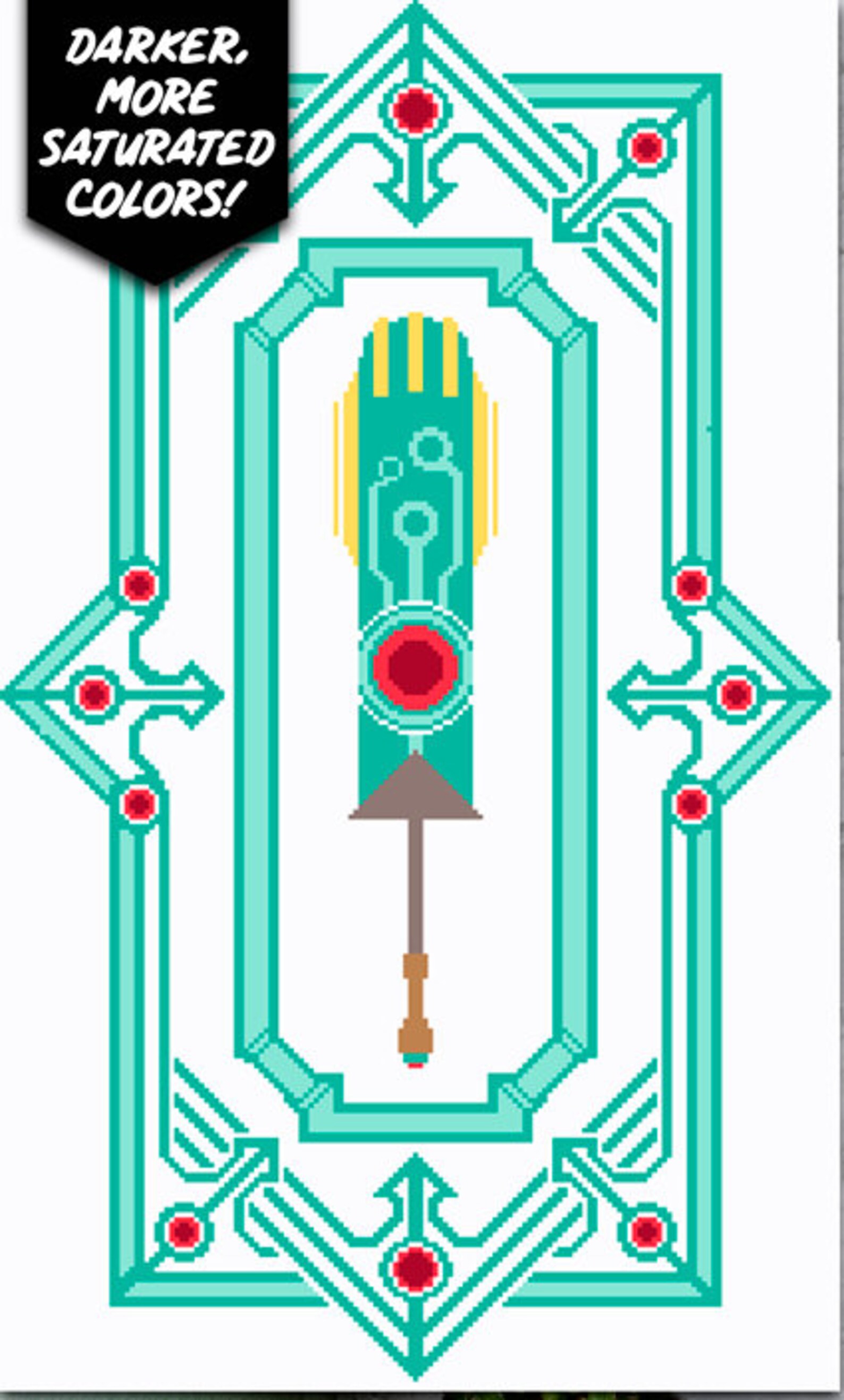 Transistor Red's Sword Video Game Art Deco Cross Stitch & Perler ...