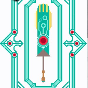 Transistor Red's Sword Video Game Art Deco Cross Stitch & Perler ...