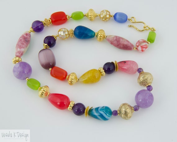 Colorful Fun Necklace Eye-catcher Casual Necklace Every Day | Etsy