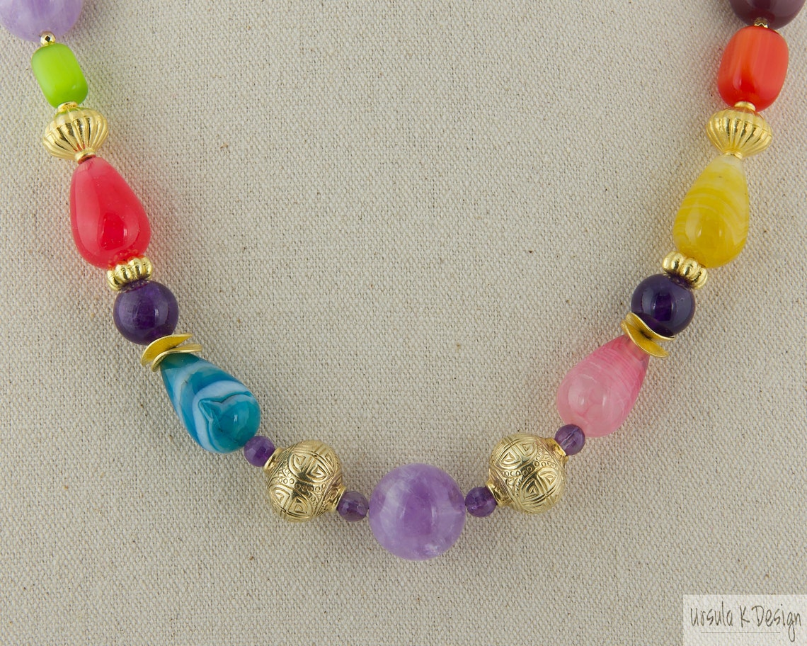 Colorful Fun Necklace Eye-catcher Casual Necklace Every Day | Etsy